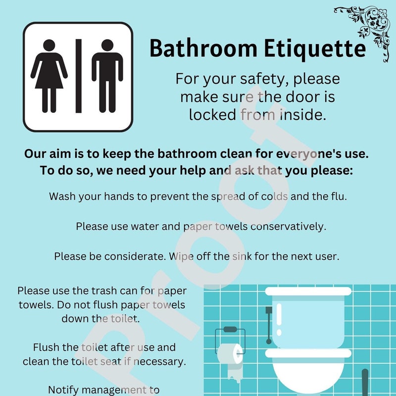 Bathroom Rules for Women - Etsy