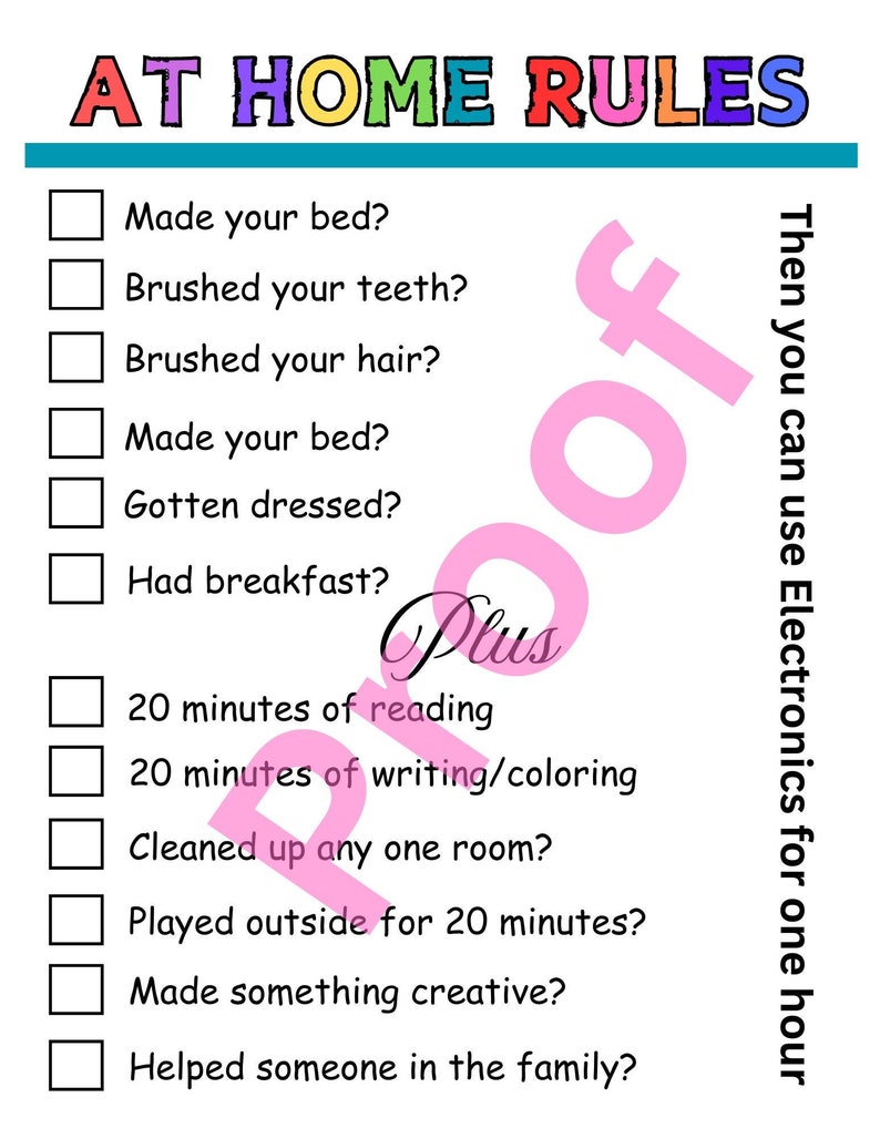 Print & Laminate This at Home Rules Flier to Help Kids Get Organized ...