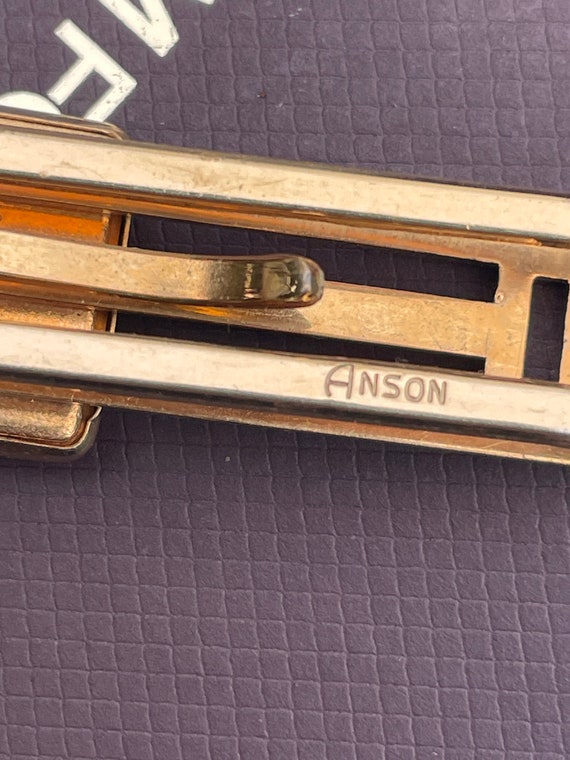 Stunning Anson Red and Gold Art Deco cufflink and tie… - Gem