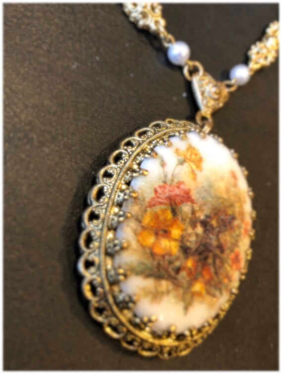 Very Old West German Pebbled Glass Pendant Victorian … - Gem