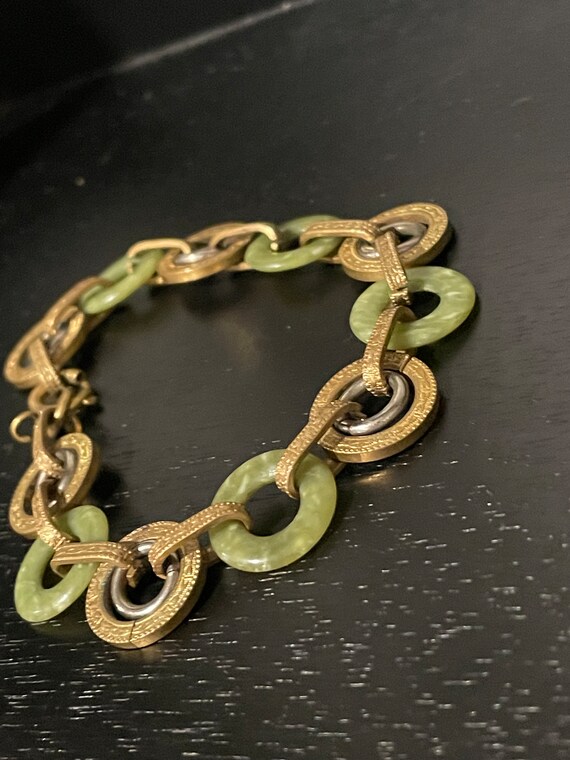 1920s Machine Age Art Deco Loops in Loops Bracelet in… - Gem