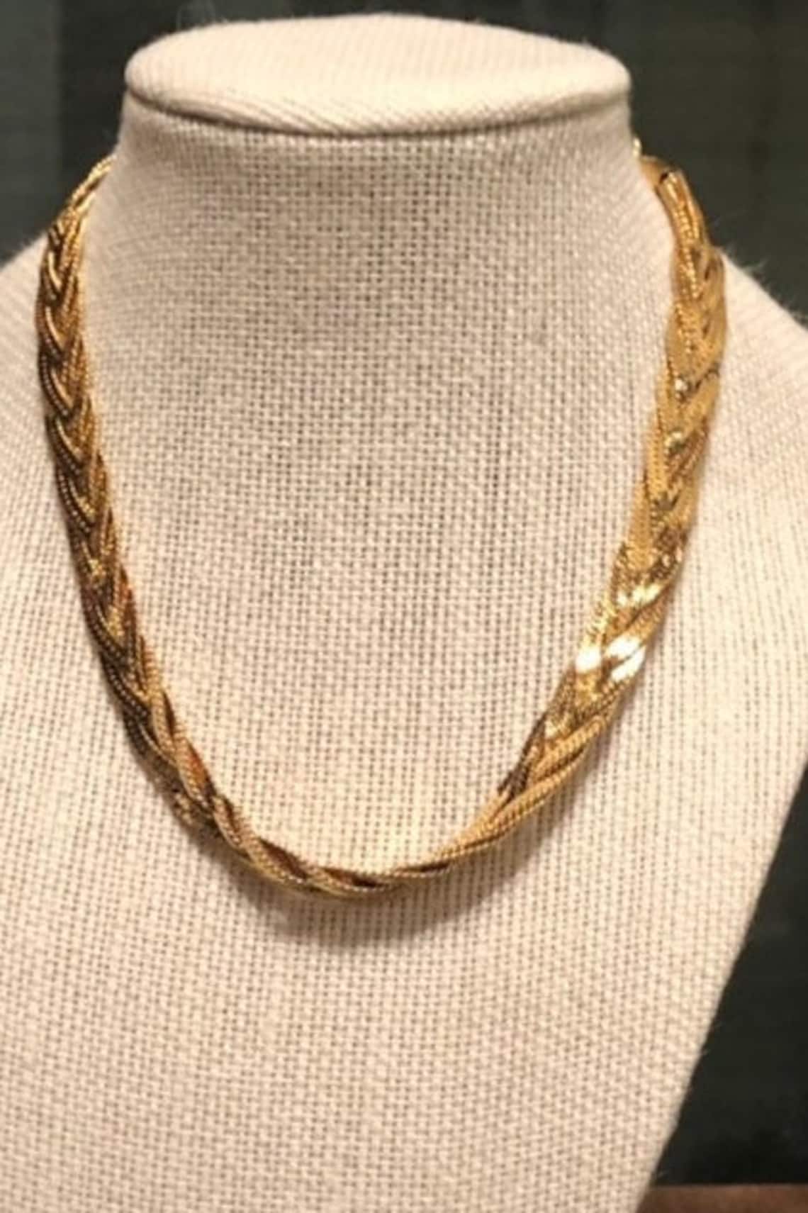 Stunning NAPIER Vintage Gold Plated Braid Necklace - Etsy