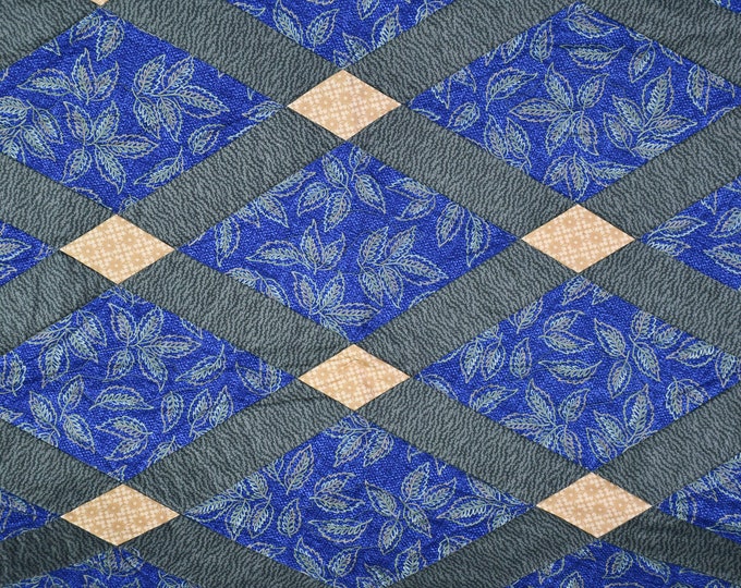 Quilted Handmade Throw Blanket and Quilt With a Diamond Shape Pattern ...