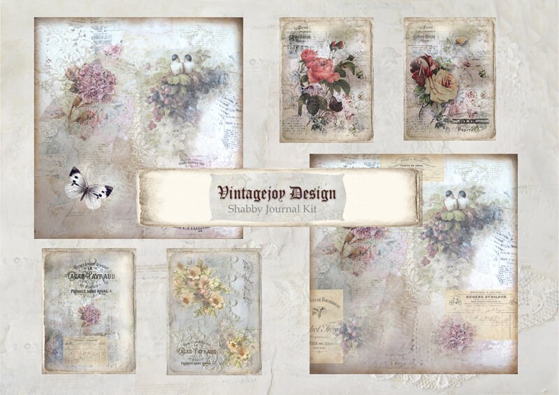Vintage Style Digital Junk Journal Kit - Etsy