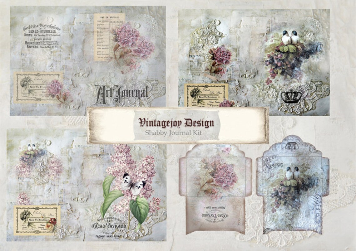 Vintage Style Digital Junk Journal Kit - Etsy
