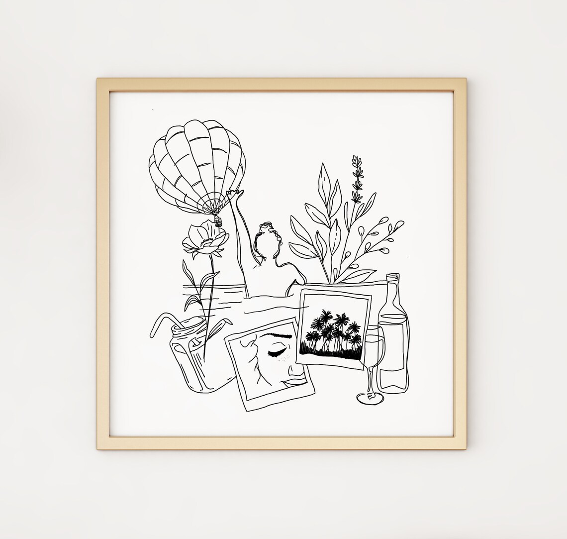 Custom Personal Interest Sketch Line Drawing Illustration - Etsy