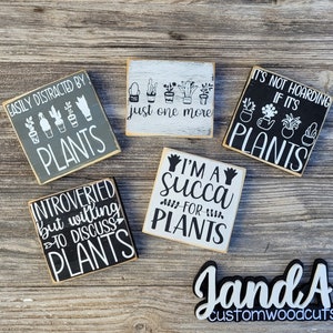 Rustic Mini Wood Plant Signs/charming Tier Tray and Shelf Decor - Etsy