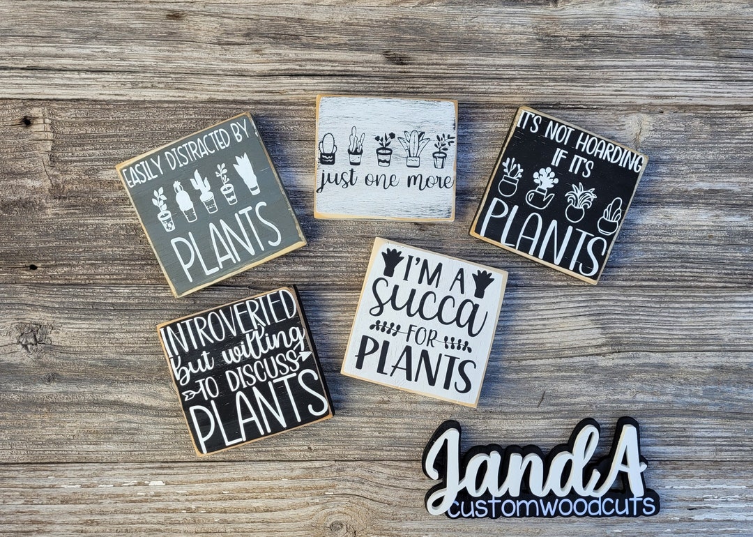 Rustic Mini Wood Plant Signs/charming Tier Tray and Shelf Decor - Etsy