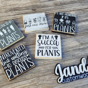 Rustic Mini Wood Plant Signs/charming Tier Tray and Shelf Decor - Etsy