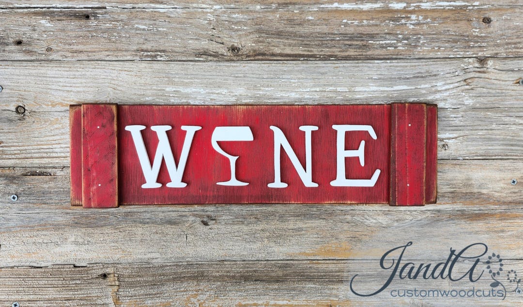 Rustic Wine Wood Sign, Wine Lovers Gift, Unique Rustic Wood Wine Sign ...