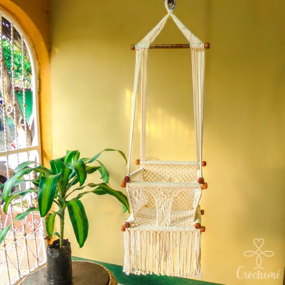 Hamaca Silla Macramé para Bebés y niños color Natural - Etsy España