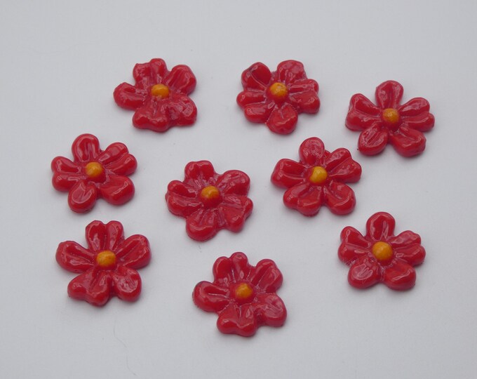 96 COE, Freeze and Fuse Red Flowers. Set of 9! Enhance Your Glass! - Etsy