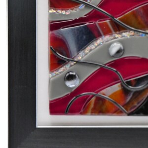 Modern Fused Glass Art. 6 1/4 Square Frame. Art for Small Spaces! - Etsy