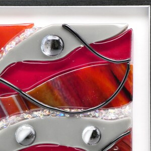 Modern Fused Glass Art. 6 1/4 Square Frame. Art for Small Spaces! - Etsy