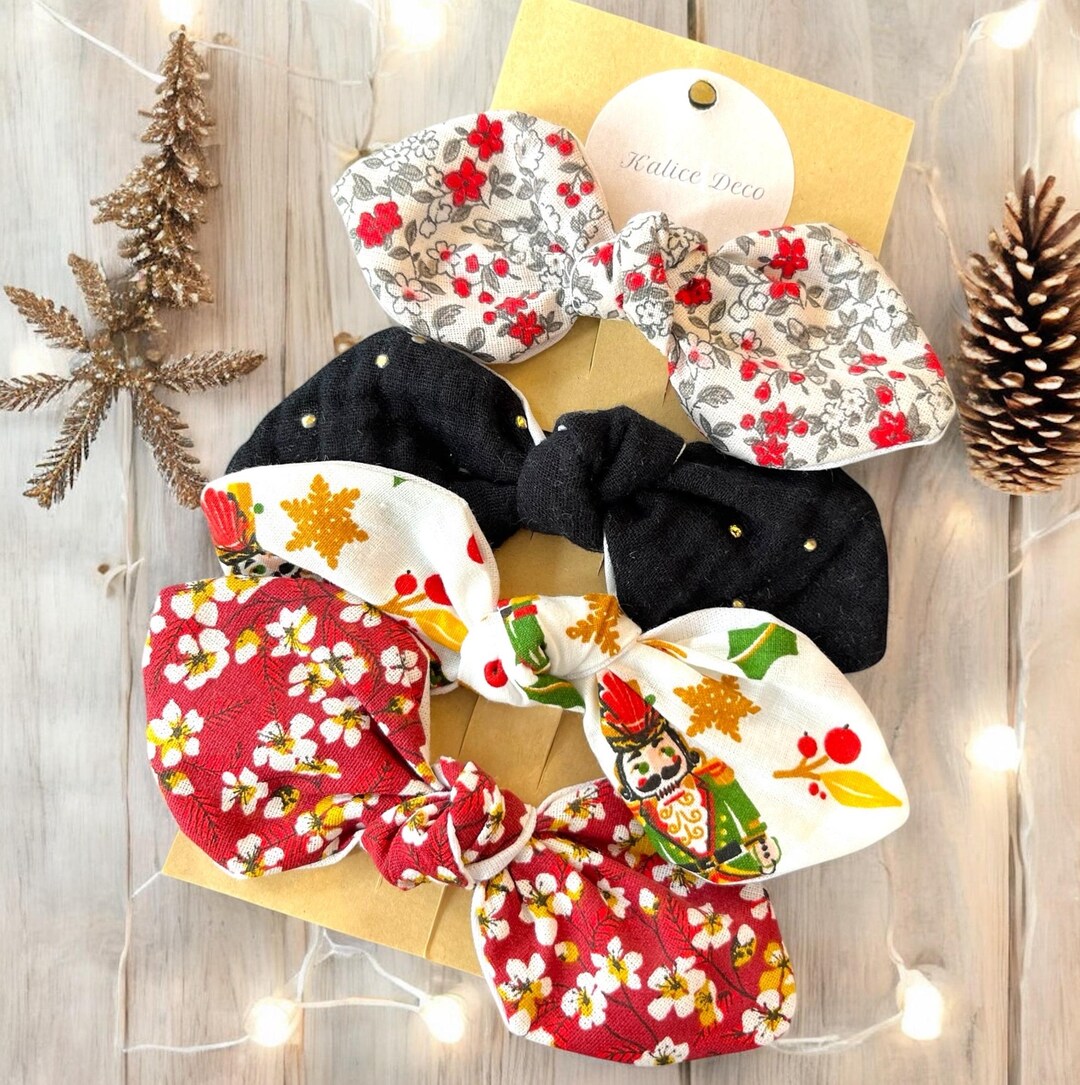 Set of 4 Handmade Hair Clips Textile Crocodile Clip Elegant Accessory ...