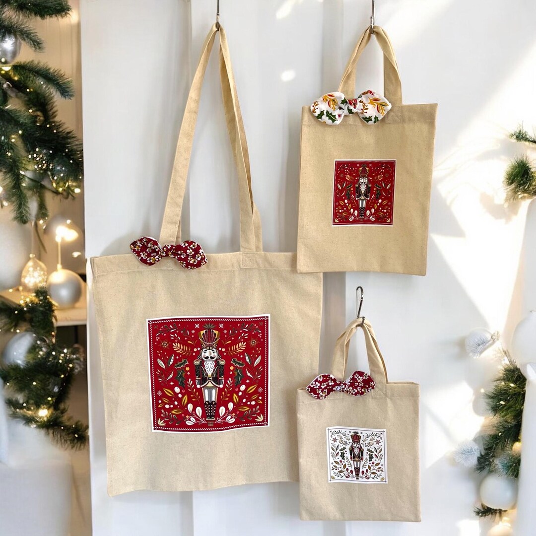 Customizable Nutcracker Tote Bag Red or White Pattern Ideal for ...