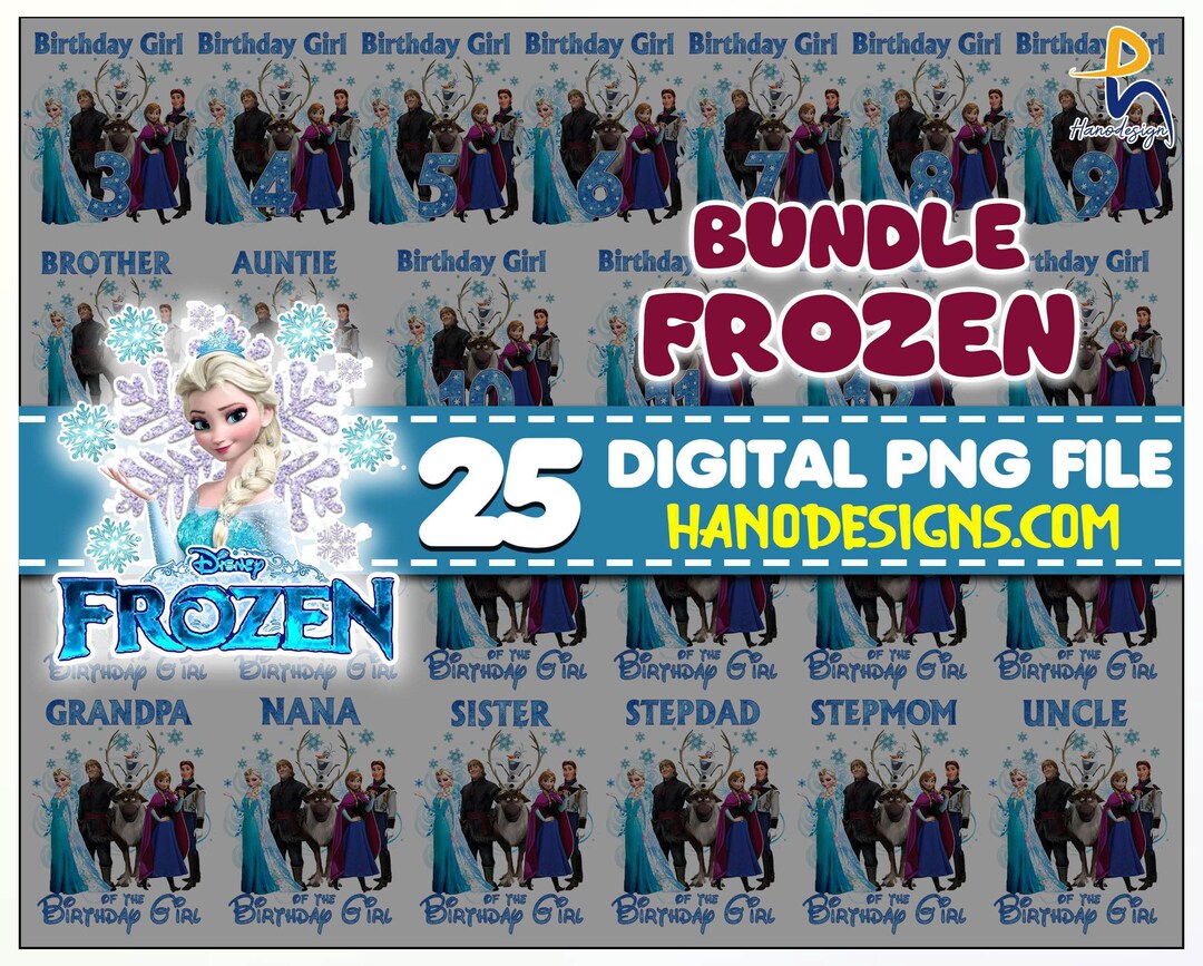 Elsa Birthday PNG Bundle Frozen PNG Elsa Clipart Princess - Etsy