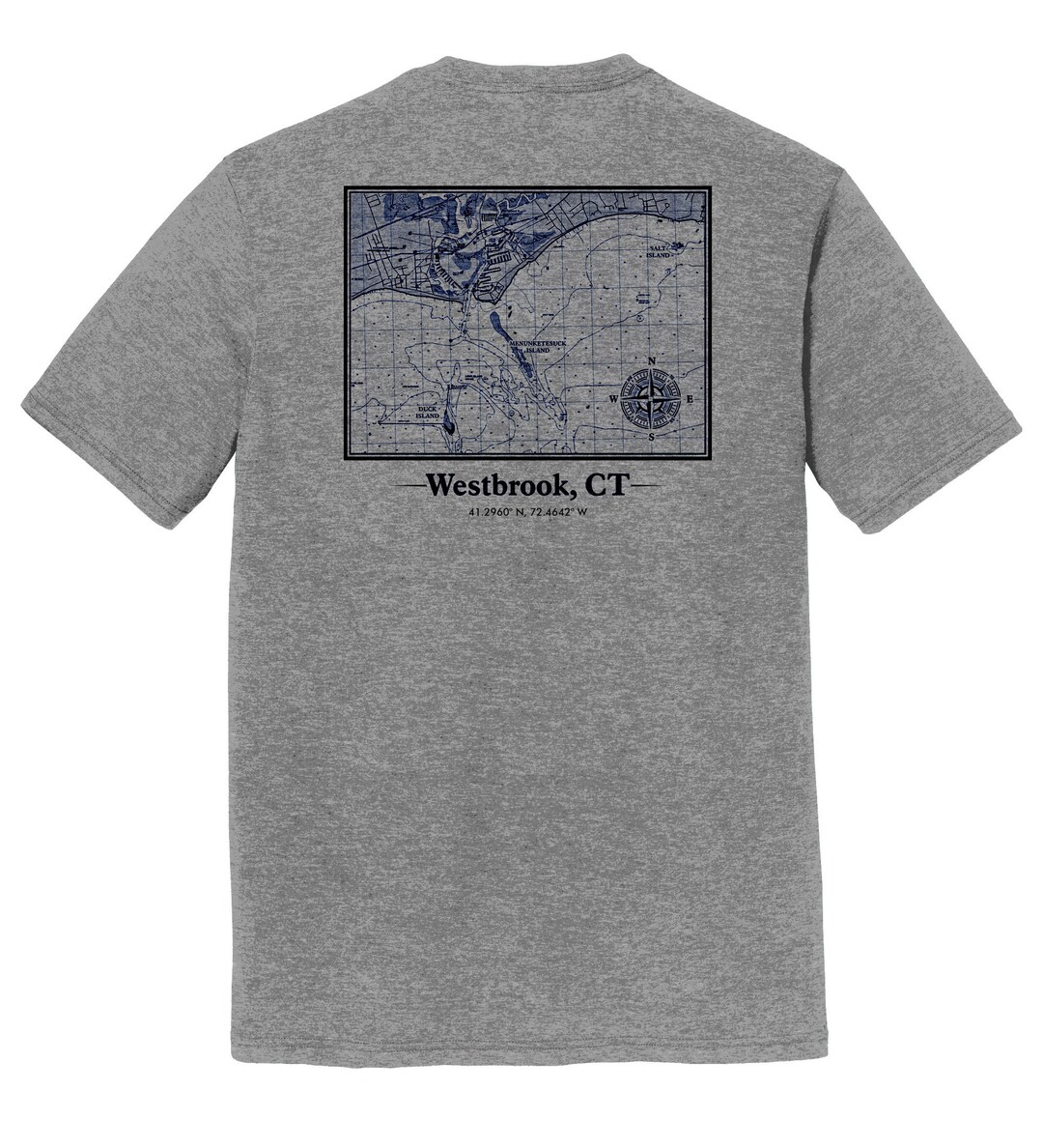 Nautical Chart T-shirt of Westbrook, CT - Etsy