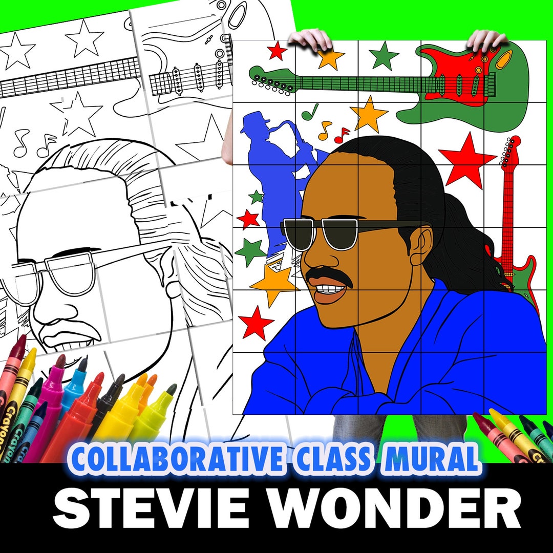 Stevie Wonder, Collaborative Group Mural, Project Resource, Black ...