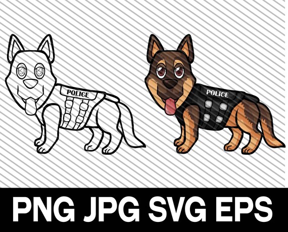 Police Dog PNG Clip Art SVG DXF Cut File Police K9 | Etsy