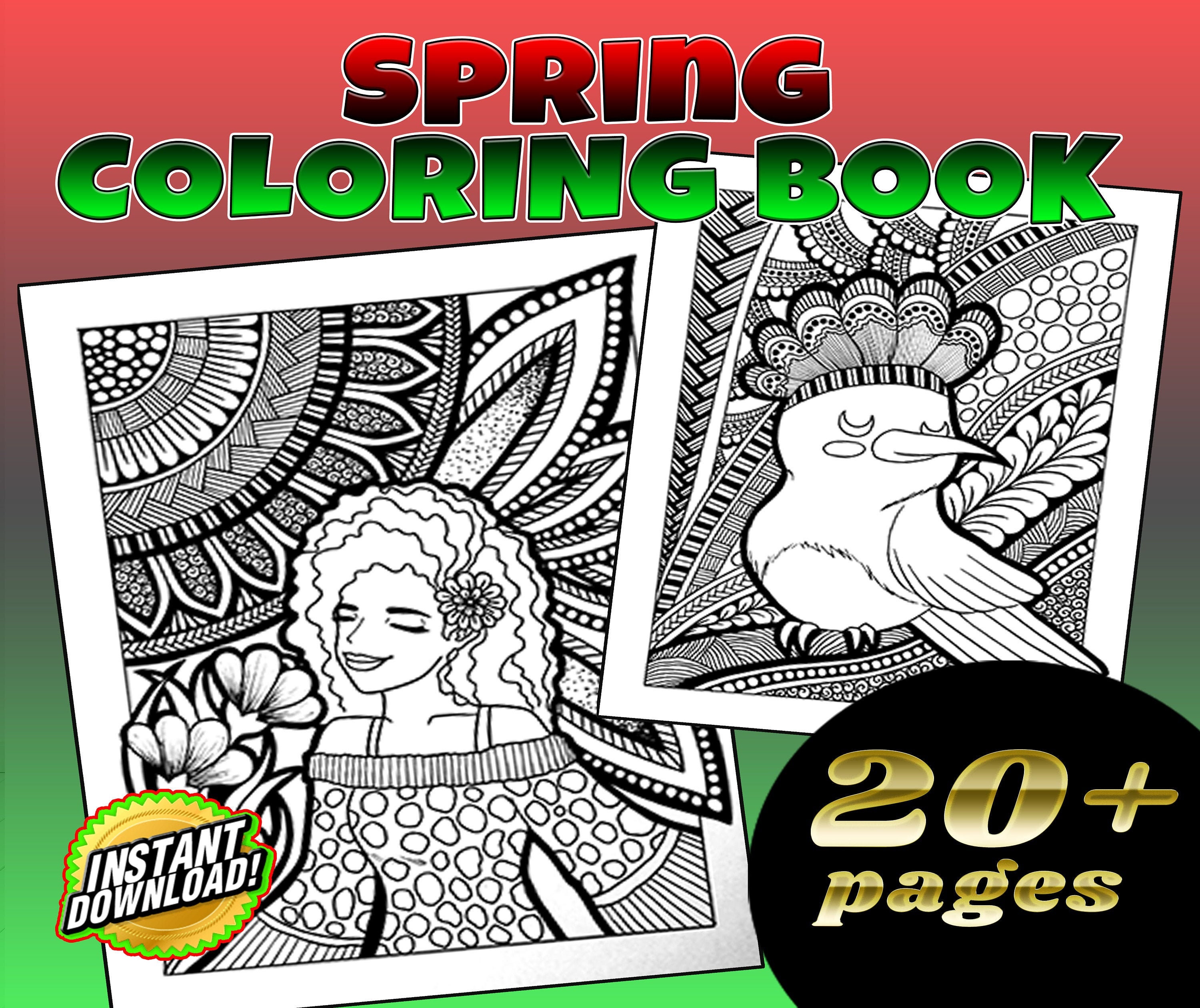 Spring Coloring Book Digital Download Printable - Etsy