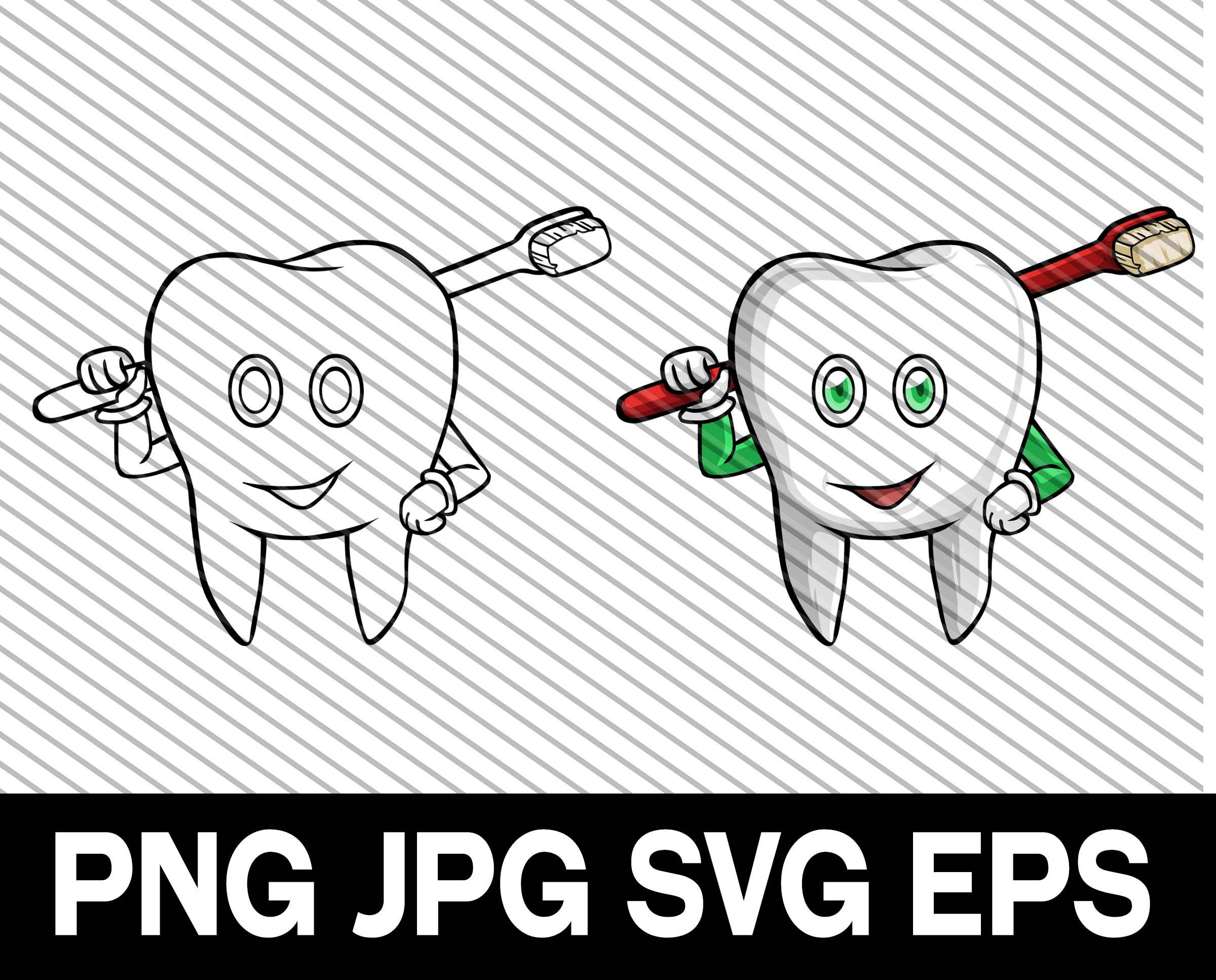Tooth Clip Art SVG DXF Cut File Tooth PNG Tooth Mascot - Etsy
