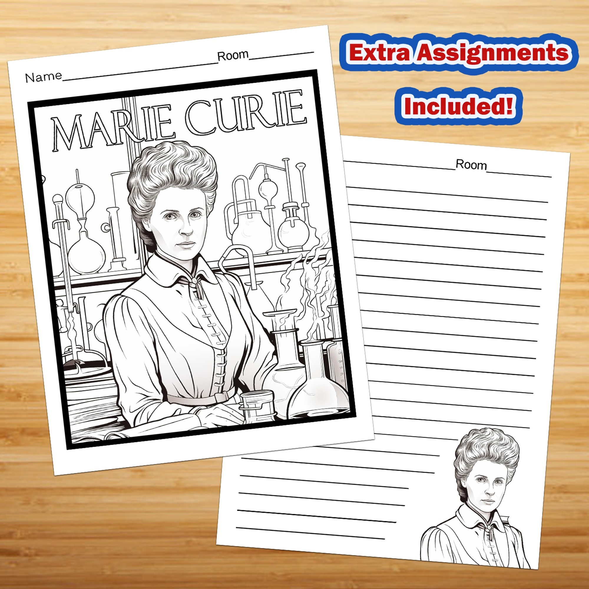 Marie Curie Collaborative Mural: History Month Coloring Pages (PDF) - Etsy