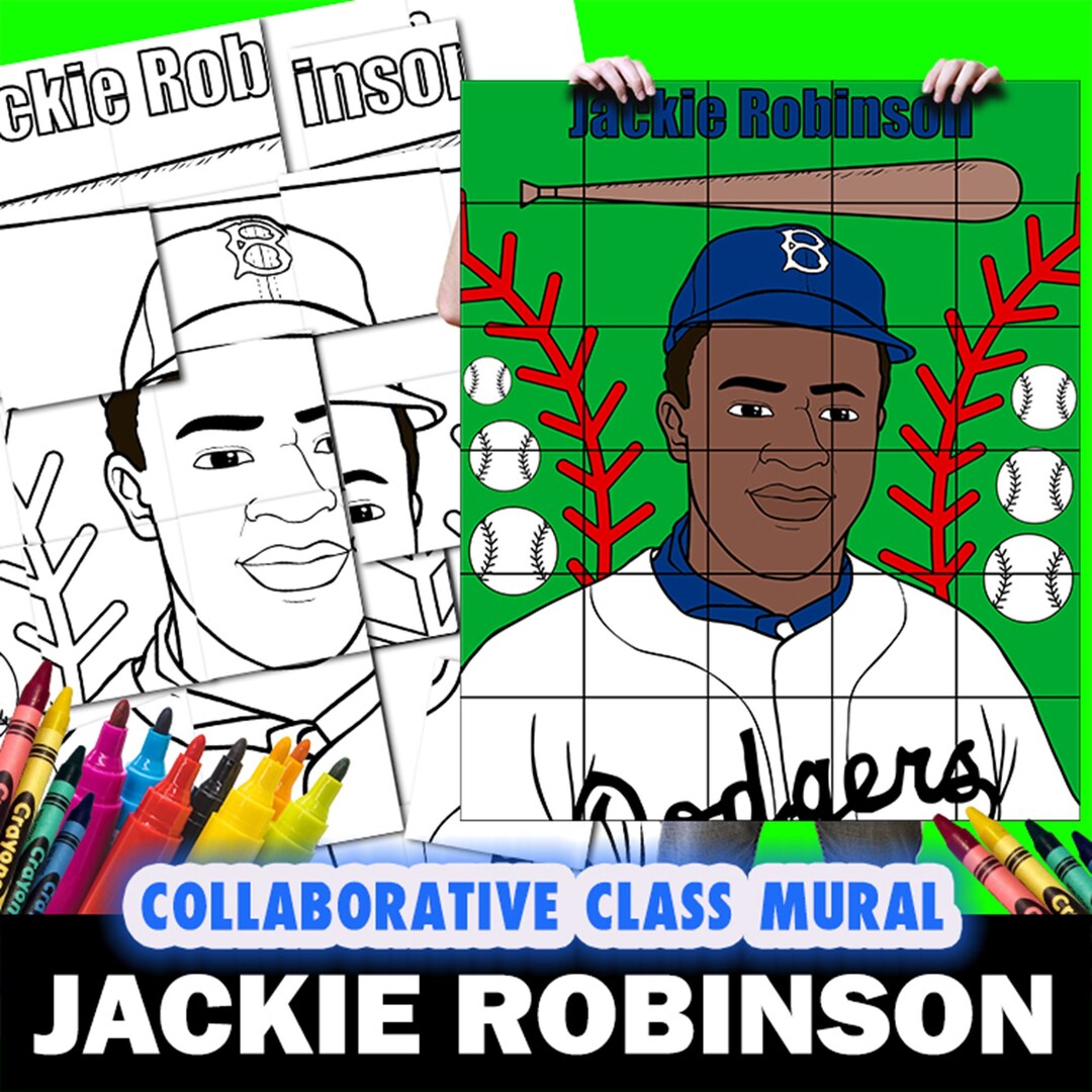 Jackie Robinson, Collaborative Group Mural, Project Resource, Black ...