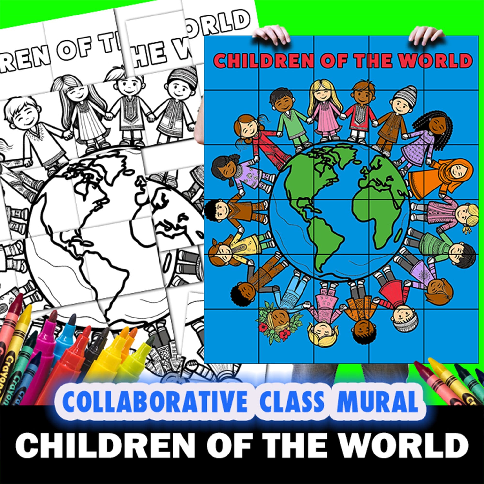 Children of the World, Collaborative Mural, Coloring Group Project ...