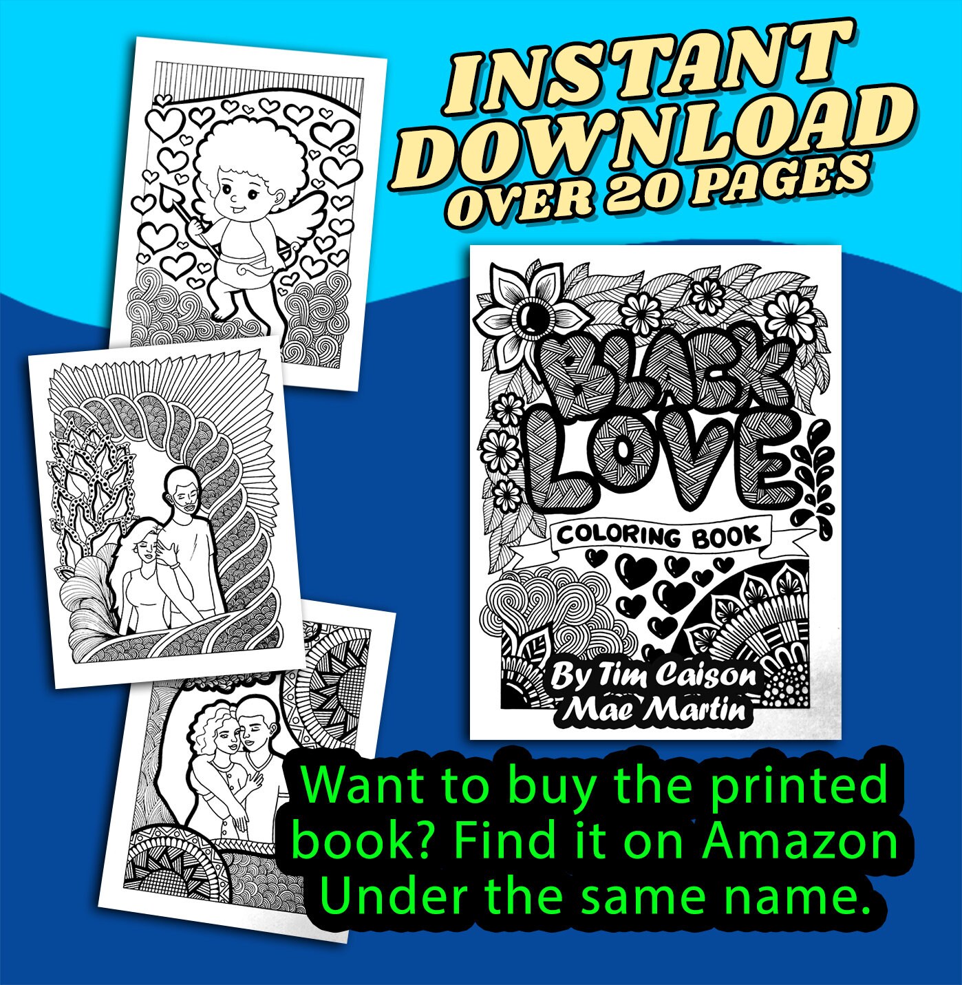 Black Love Coloring Book, Digital Download, Printable, African Art - Etsy