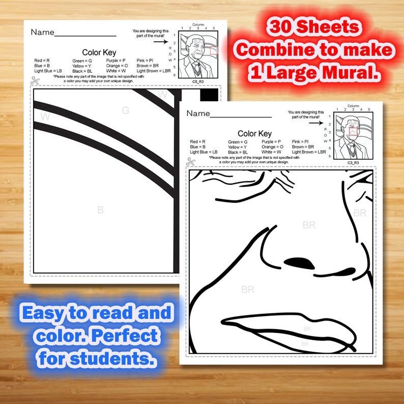 Nelson Mandela, Collaborative Group Mural, Project Resource, Black ...