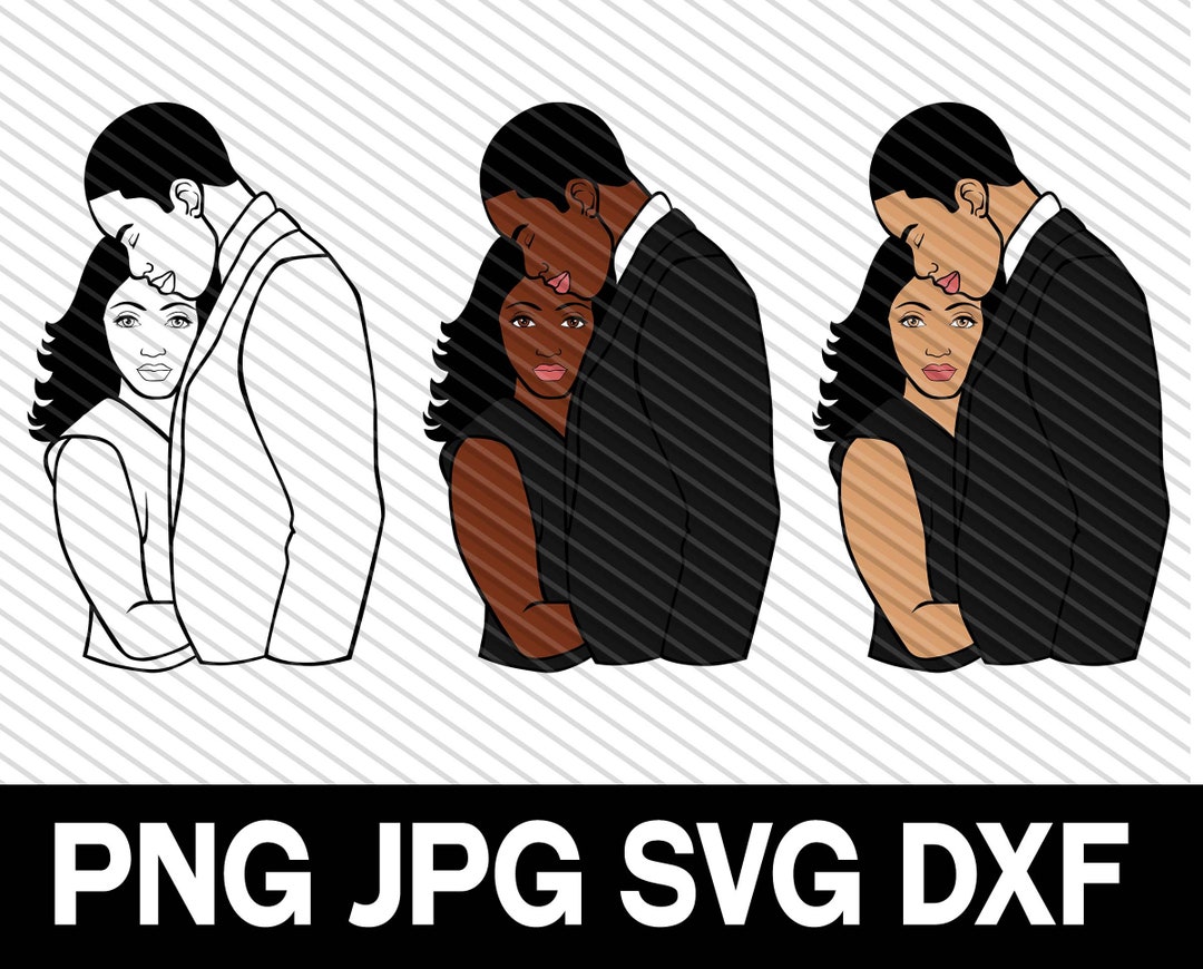 Beautiful Couple, SVG, DXF, Cut File, Romantic Lovers, Melanin, African ...