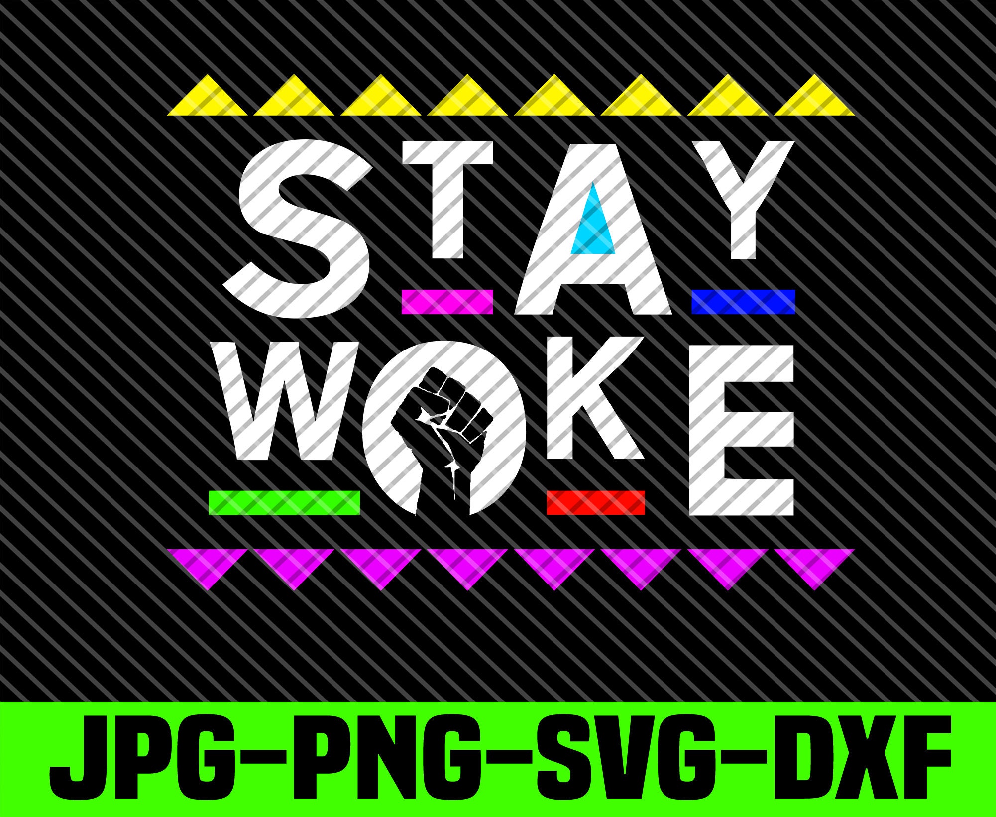 Stay Woke, Martin Style, SVG, DXF, PNG, cortar archivo, Melanina, Arte ...