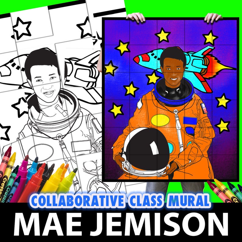 Mae Jemison, Collaborative Group Mural, Project Resource, Black History ...