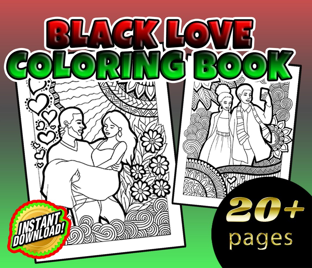 Black Love Coloring Book, Digital Download, Printable, African Art - Etsy