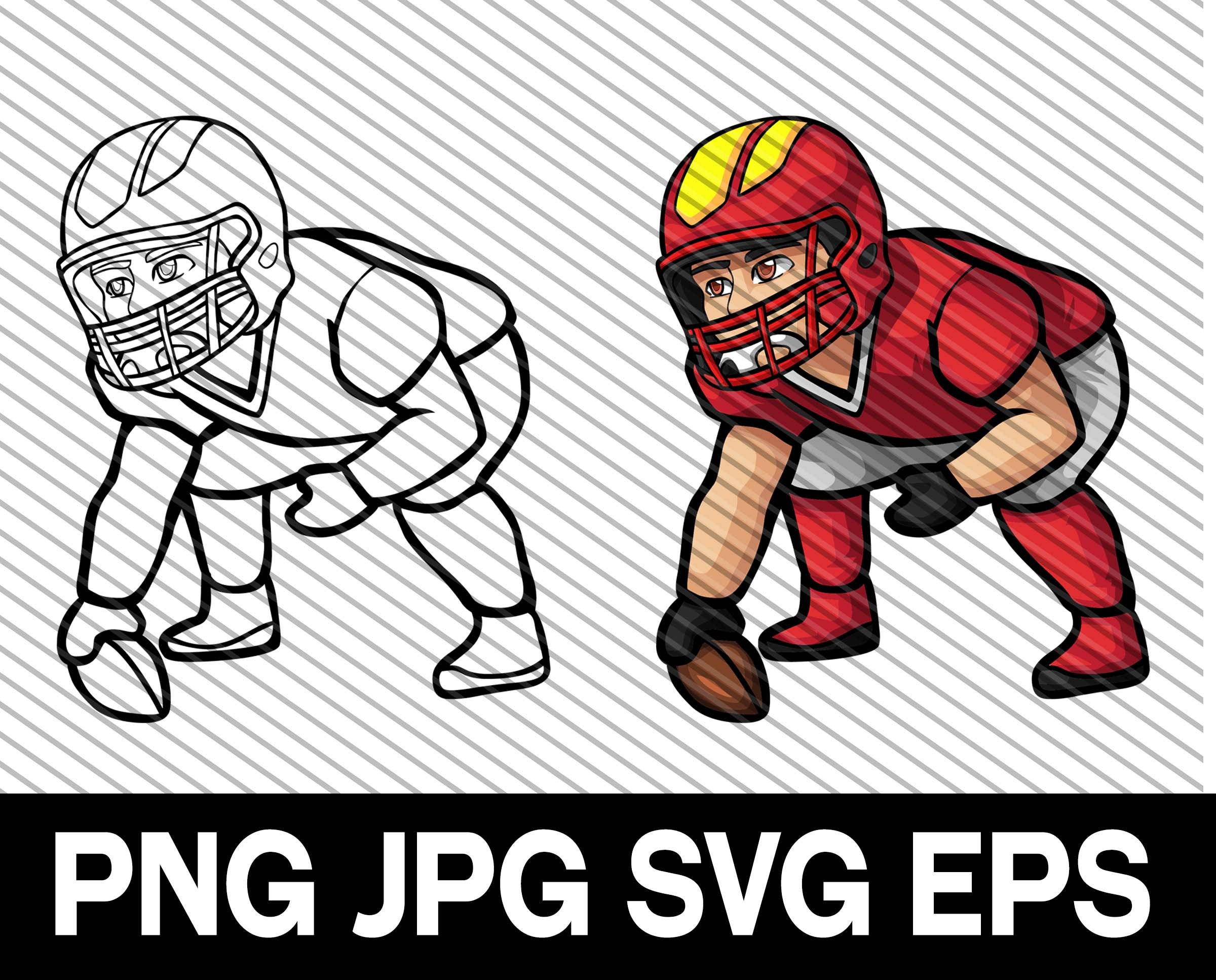 Football Lineman Cartoon Clip Art