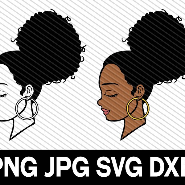 African Woman Profile Svg - Etsy