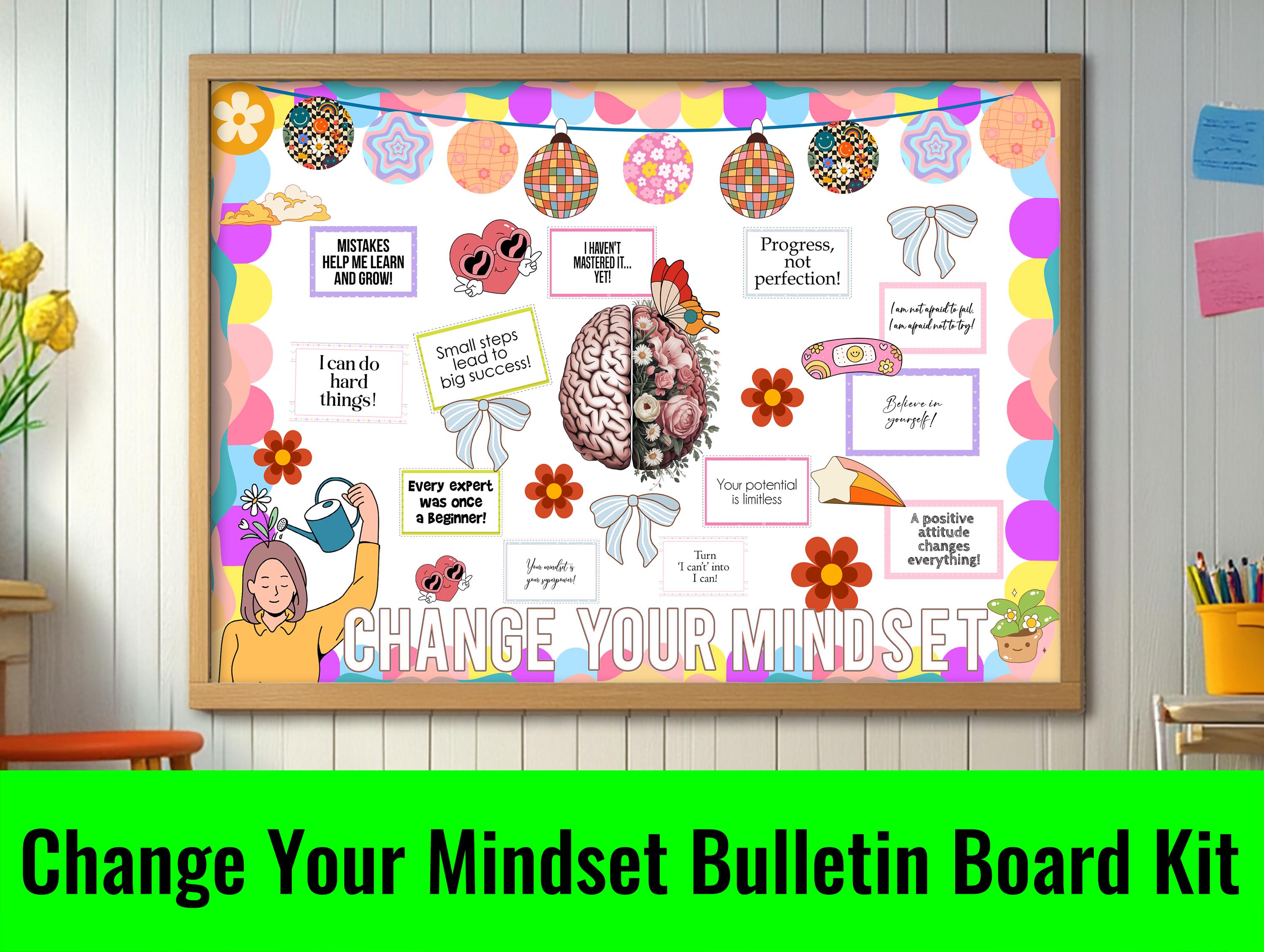Change Your Mindset Bulletin Board Kit, Inspirational Motivational ...