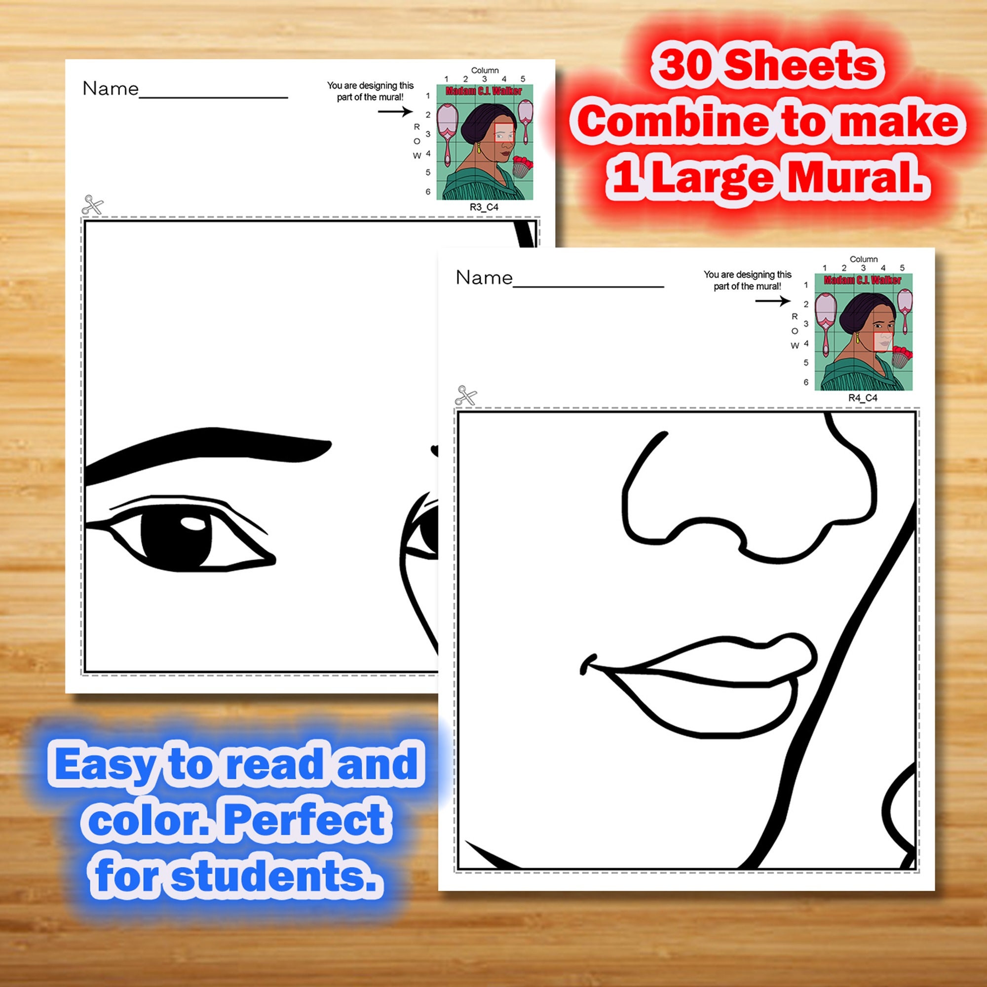 Madam C.J. Walker, Collaborative Mural, Project Resource, Black History ...