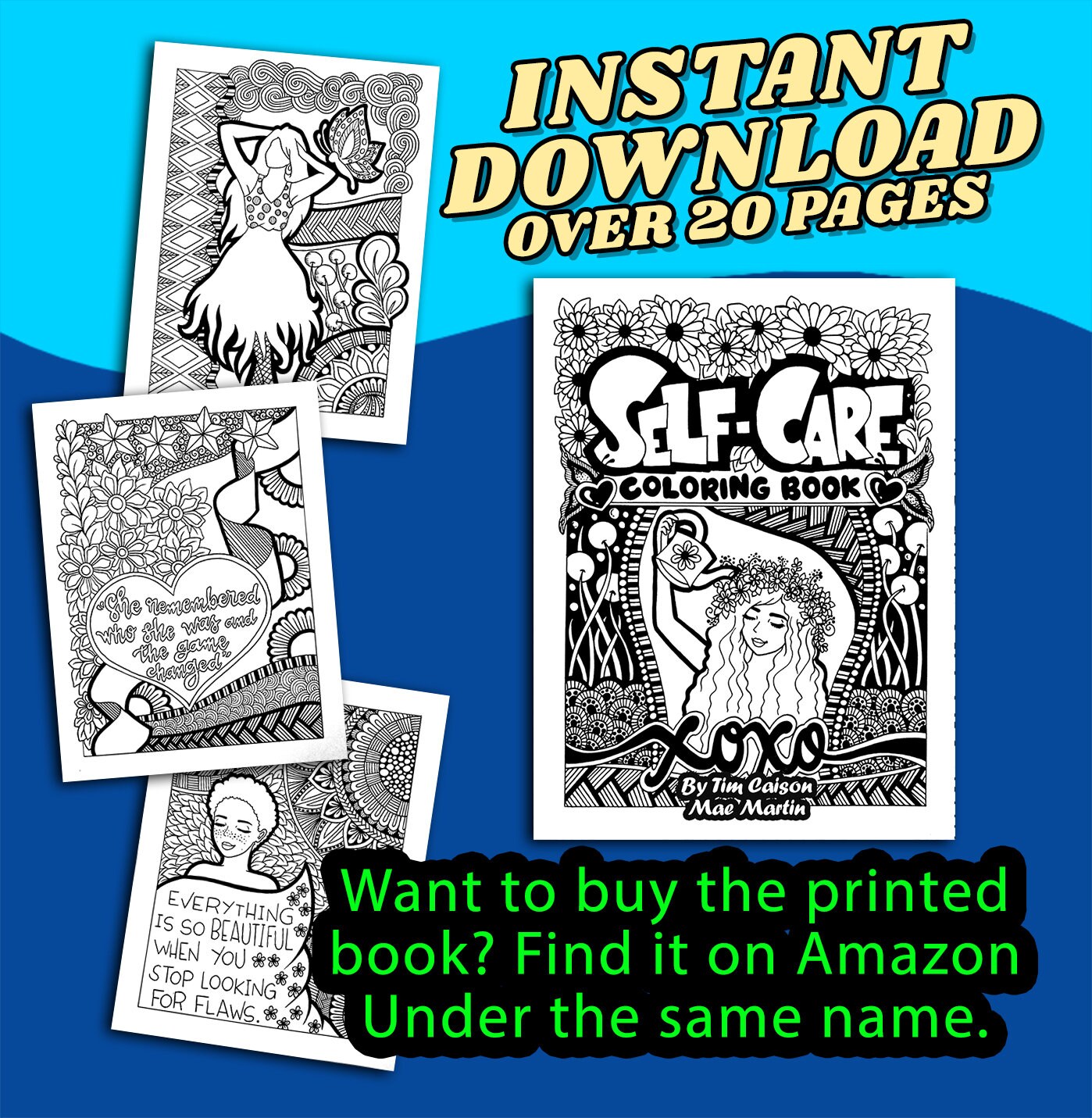 Self Care Coloring Book, Digital Download, Printable - Etsy