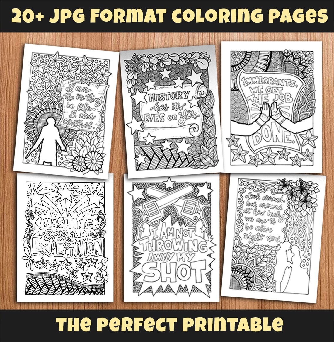 Hamilton Musical Coloring Book, Digital Download, Printable - Etsy UK