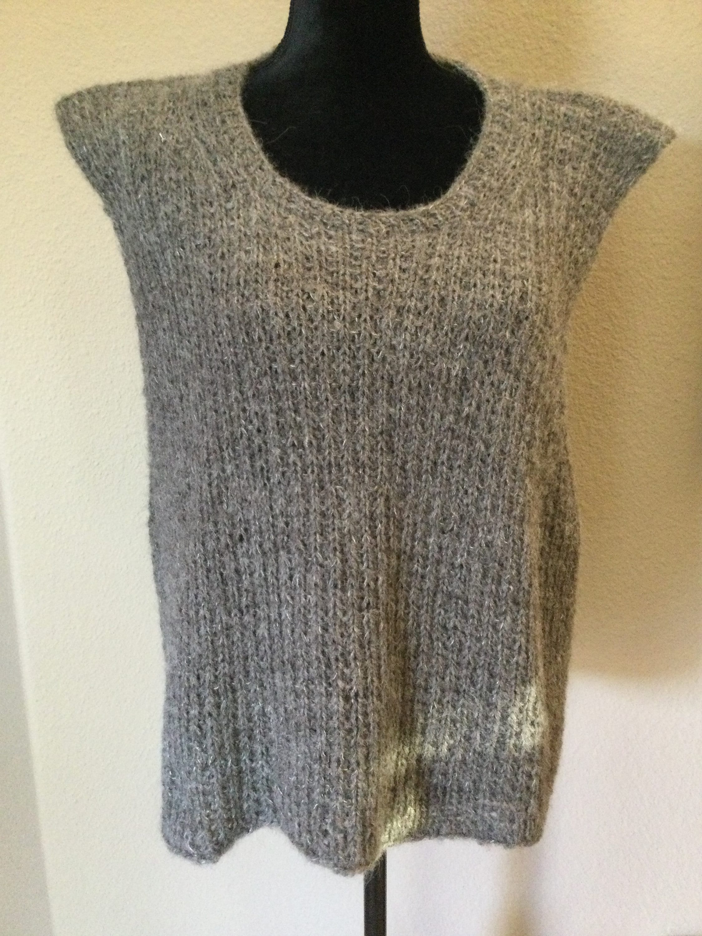 Sleeveless Sweater Vest Pullover for Woman Size L. Hand Knit - Etsy