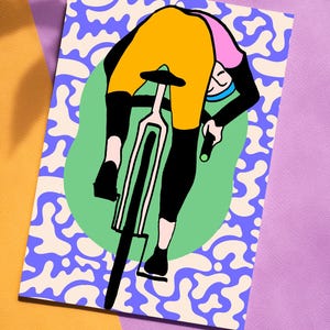 Biker A1 Colourful Print Design Poster Home Decor Wall Art Cyclist ...