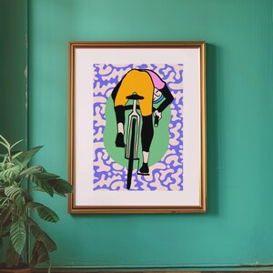 Biker A1 Colourful Print Design Poster Home Decor Wall Art Cyclist ...