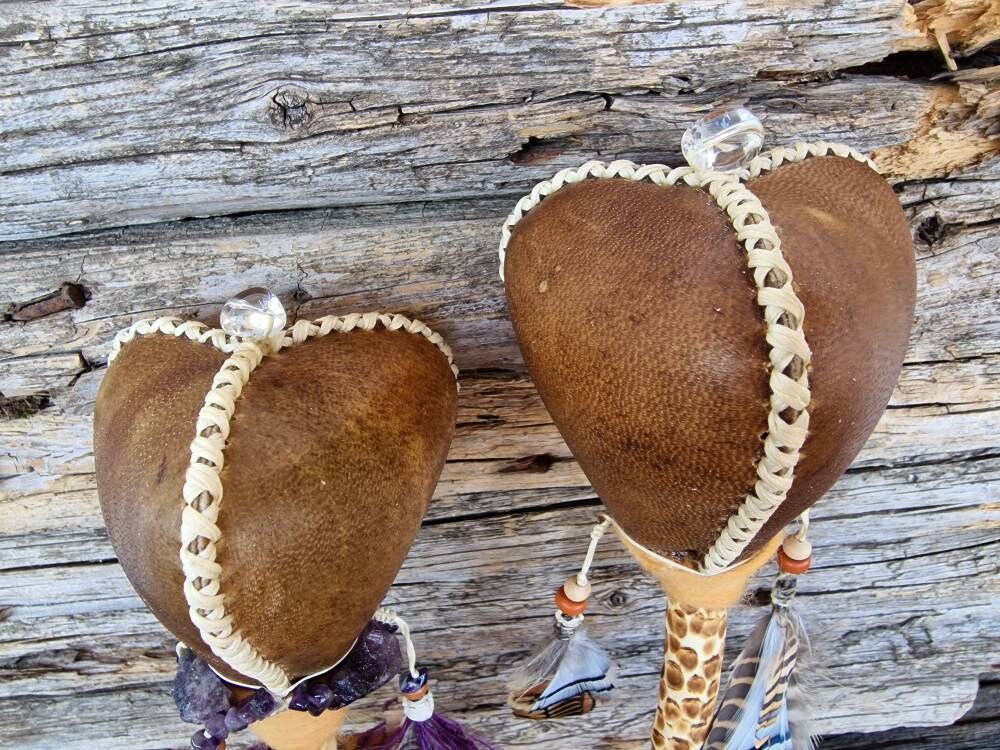 Shamanic Rattle. Unique Leather Maracas. Shamanic Tool. - Etsy