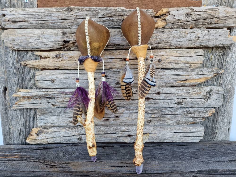 Shamanic Rattle. Unique Leather Maracas. Shamanic Tool. - Etsy