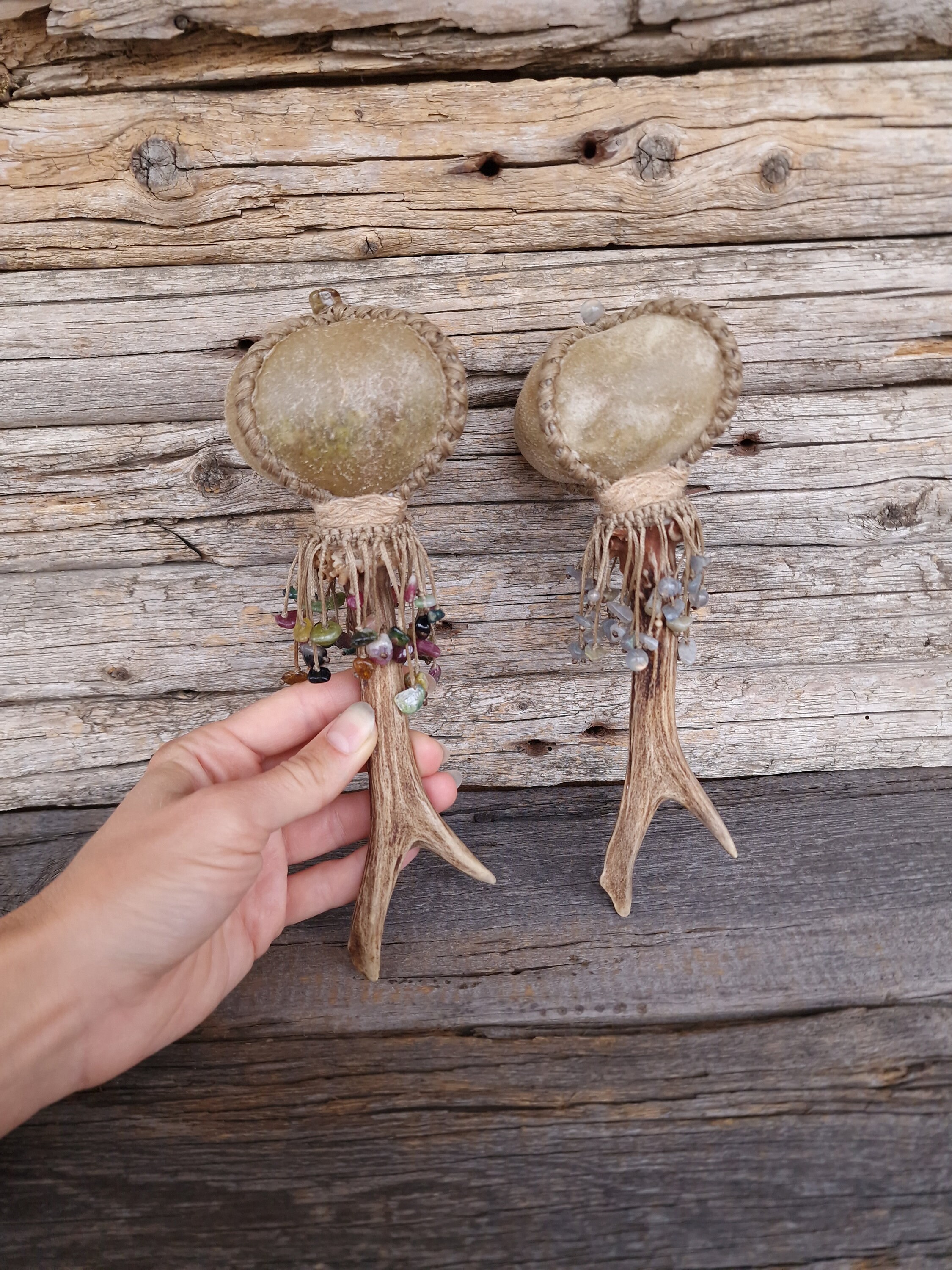 Sound Healing Instrument. Shamanic Rattle. Leather Maracas. - Etsy