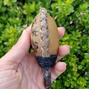 Vegvisir Shamanic Rattle. Unique Leather Maracas. Shamanic Tool ...