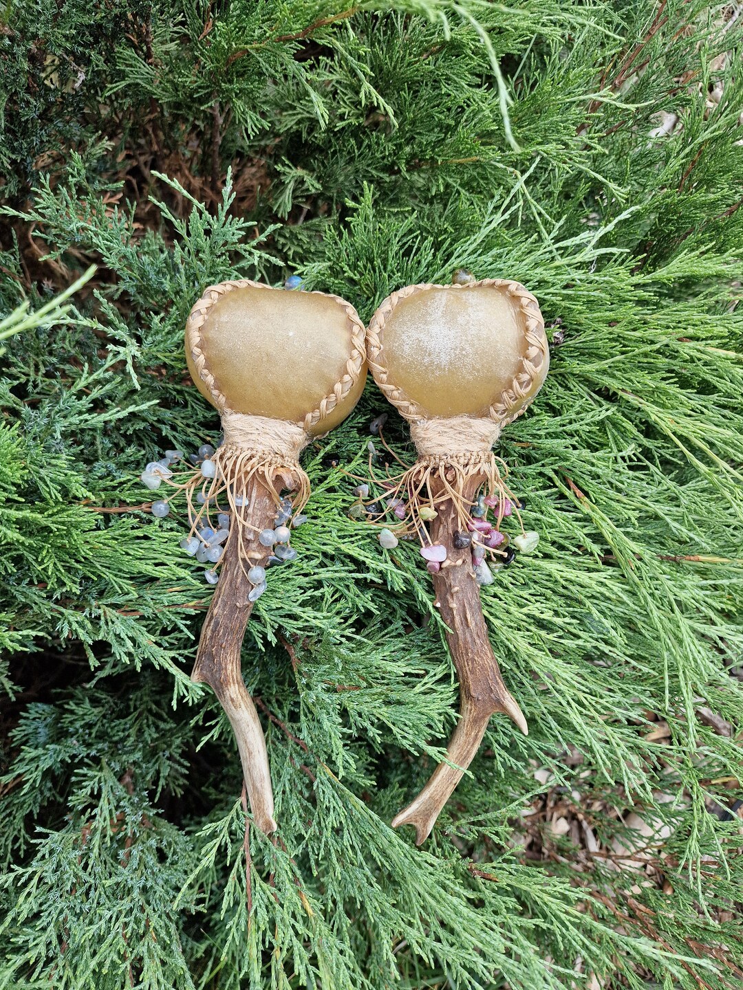 Sound Healing Instrument. Shamanic Rattle. Leather Maracas. Spiritual ...