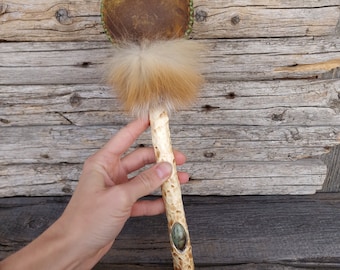 Vegvisir Shamanic Rattle. Unique Leather Maracas. Shamanic Tool ...